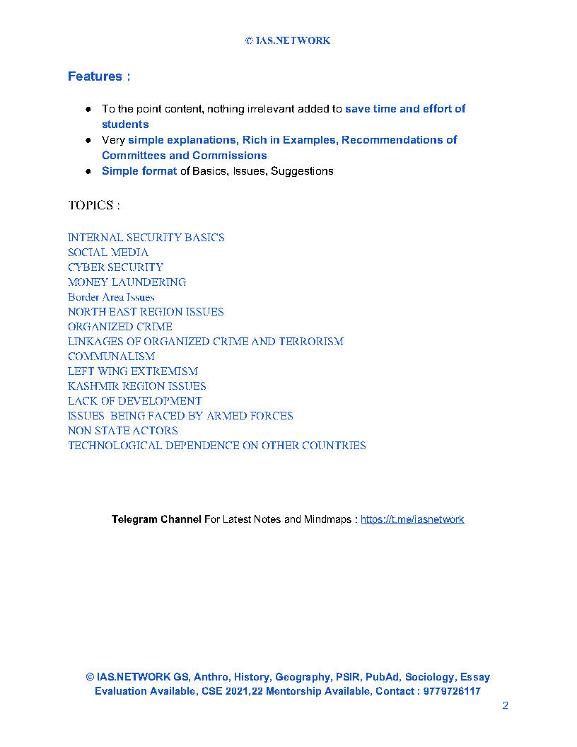 Ias Network Internal Security Notes For Upsc Ias Gs 3 English Medium